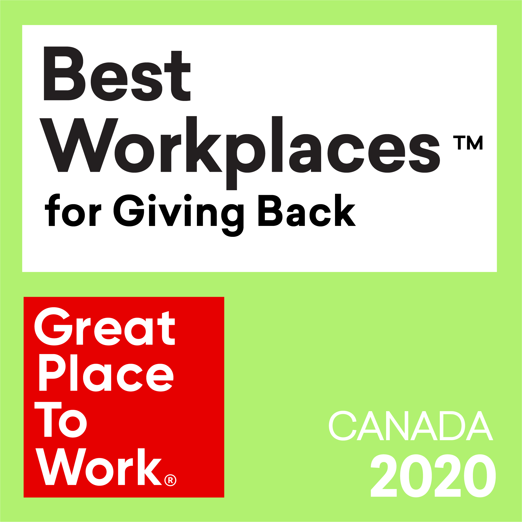 Best Workplaces for Giving Back 2020 | Great Place To Work® Canada